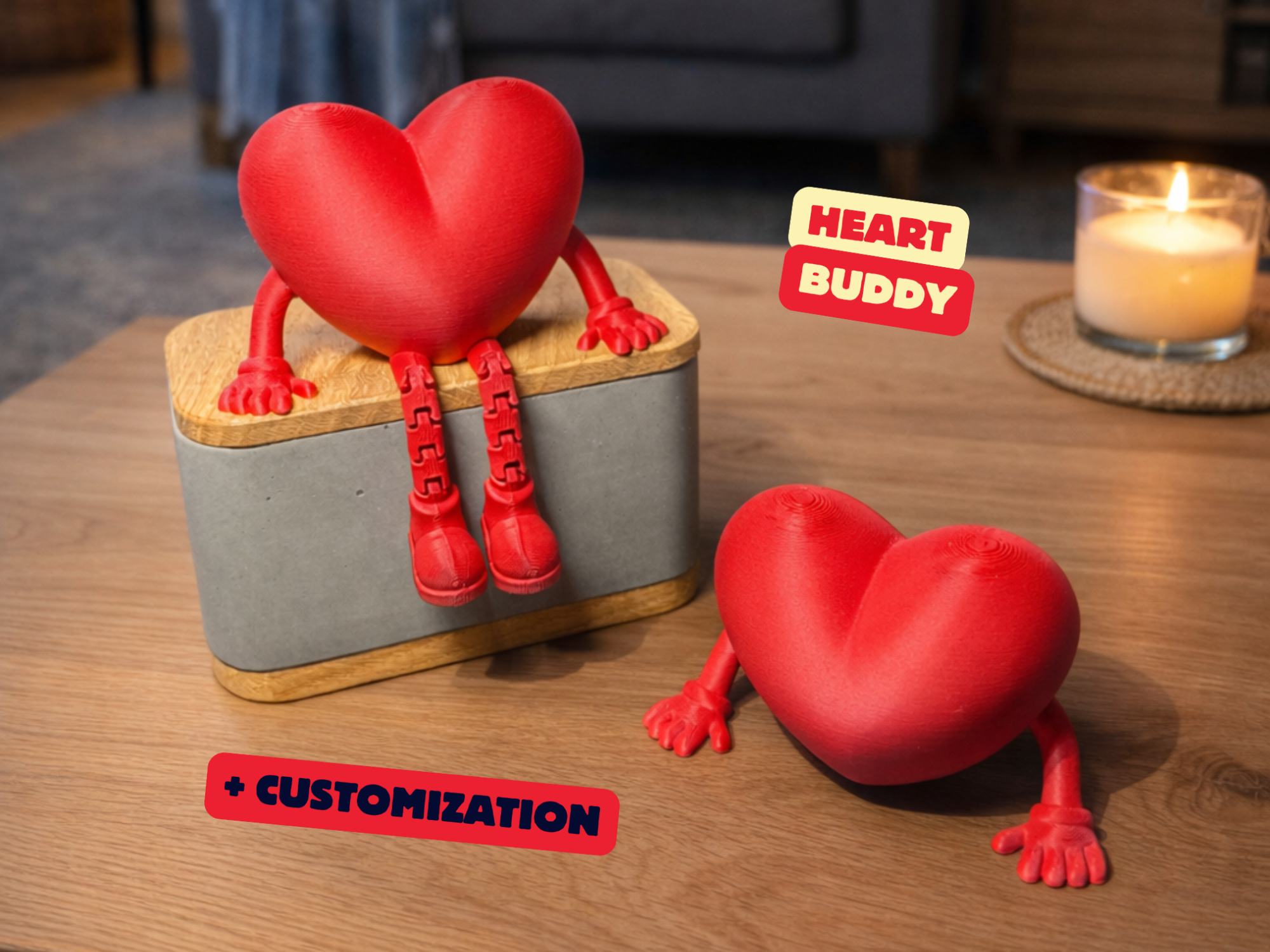 HEART BUDDY / VALENTINES BUDDY ARTICULATED / FLEXI TOY / VALENTINES ...