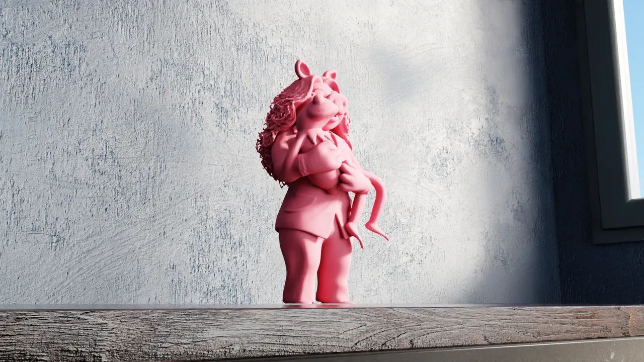 Miss Piggy Holding Kermit – Iconic Muppet Duo - NextPrint 3D Model | 3Drop