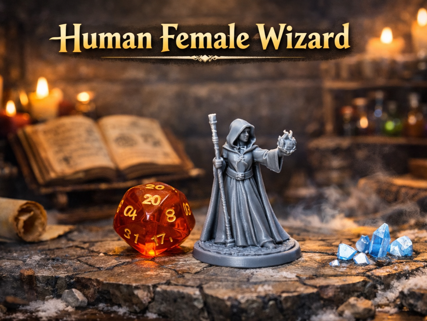 Human Female Wizard - DND miniature - everythingDND | Nexprint: Free 3D ...