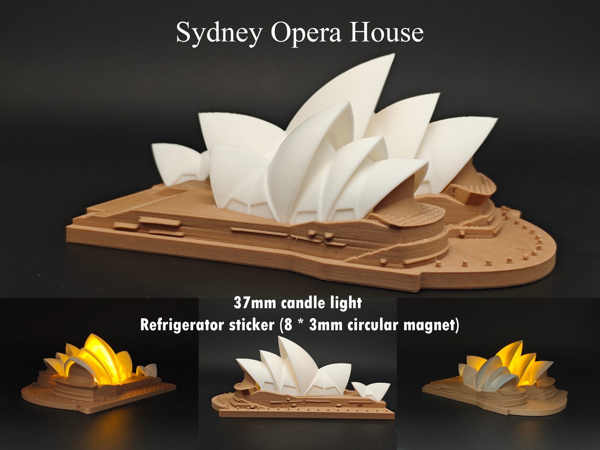 Sydney Opera House - Refrigerator sticker with candle light - PandaN ...