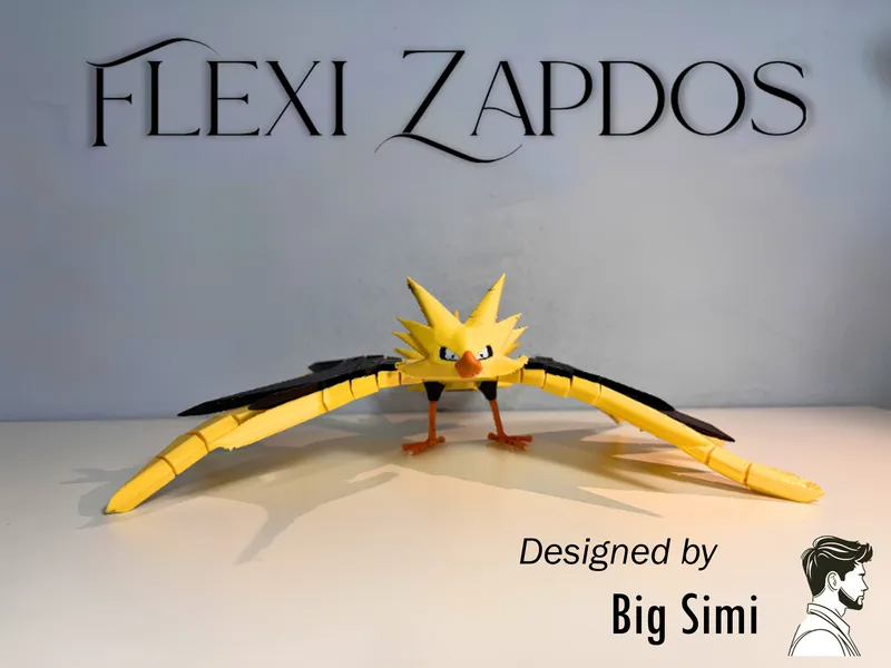 Flexi Zapdos (Pokemon) - Big Simi | Nexprint: Free 3D Model Downloads