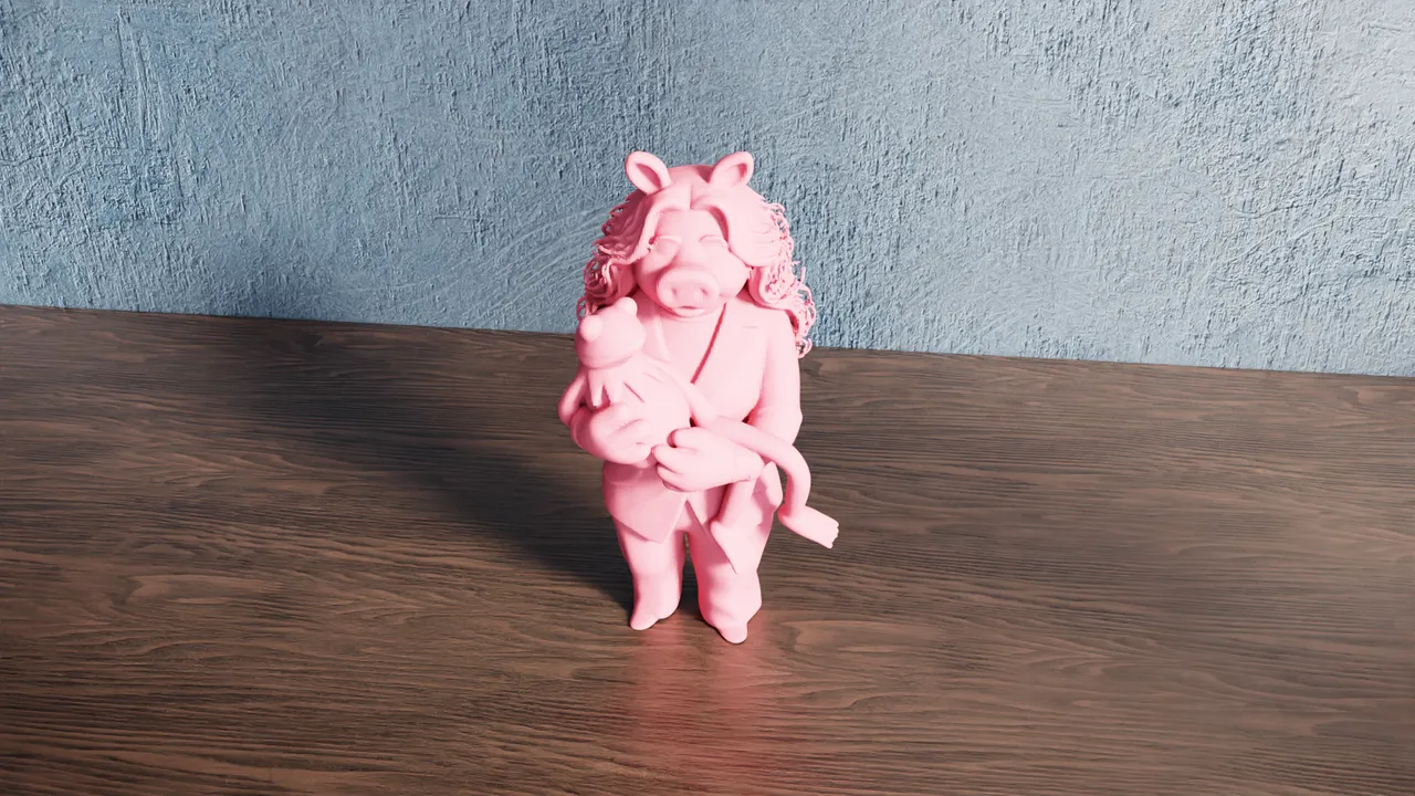 Miss Piggy Holding Kermit – Iconic Muppet Duo - NextPrint 3D Model | 3Drop