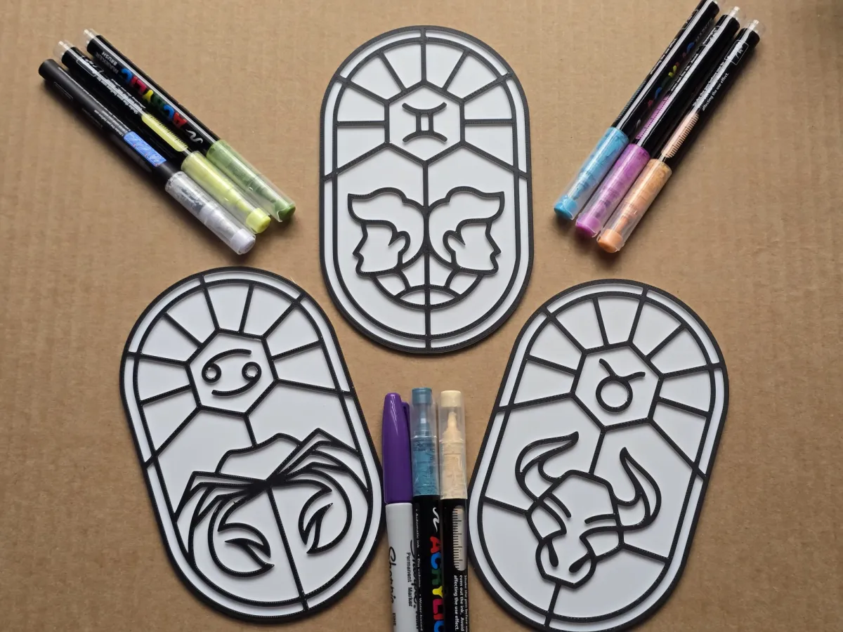 Zodiac Coloring Set 4 - MERILNO3D | Nexprint: Free 3D Model Downloads