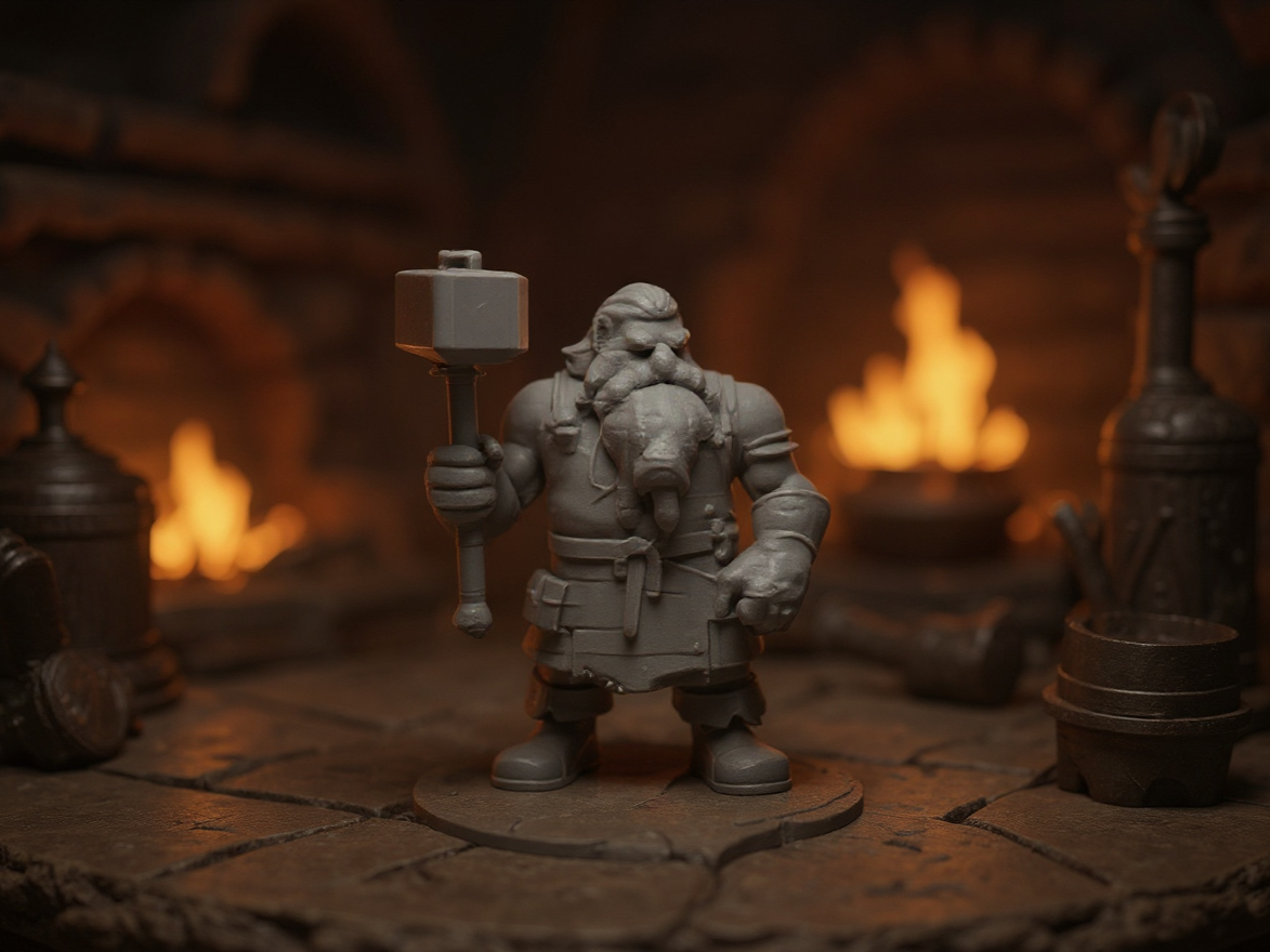 Dwarf Blacksmith - DND miniature - everythingDND | Nexprint: Free 3D ...