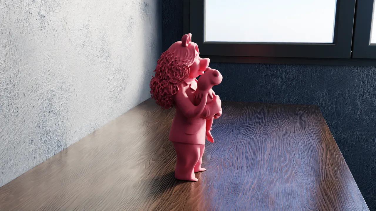 Miss Piggy Holding Kermit – Iconic Muppet Duo - NextPrint 3D Model | 3Drop