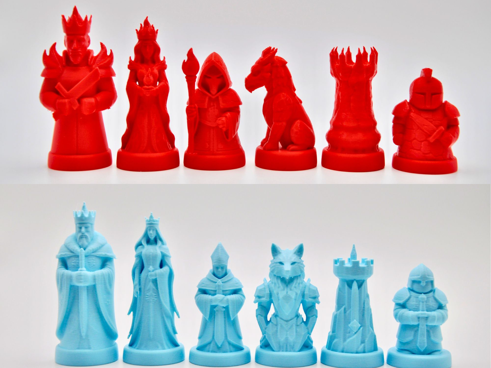 Fire v Ice Chess Set - M2 Design | Nexprint: Free 3D Model Downloads