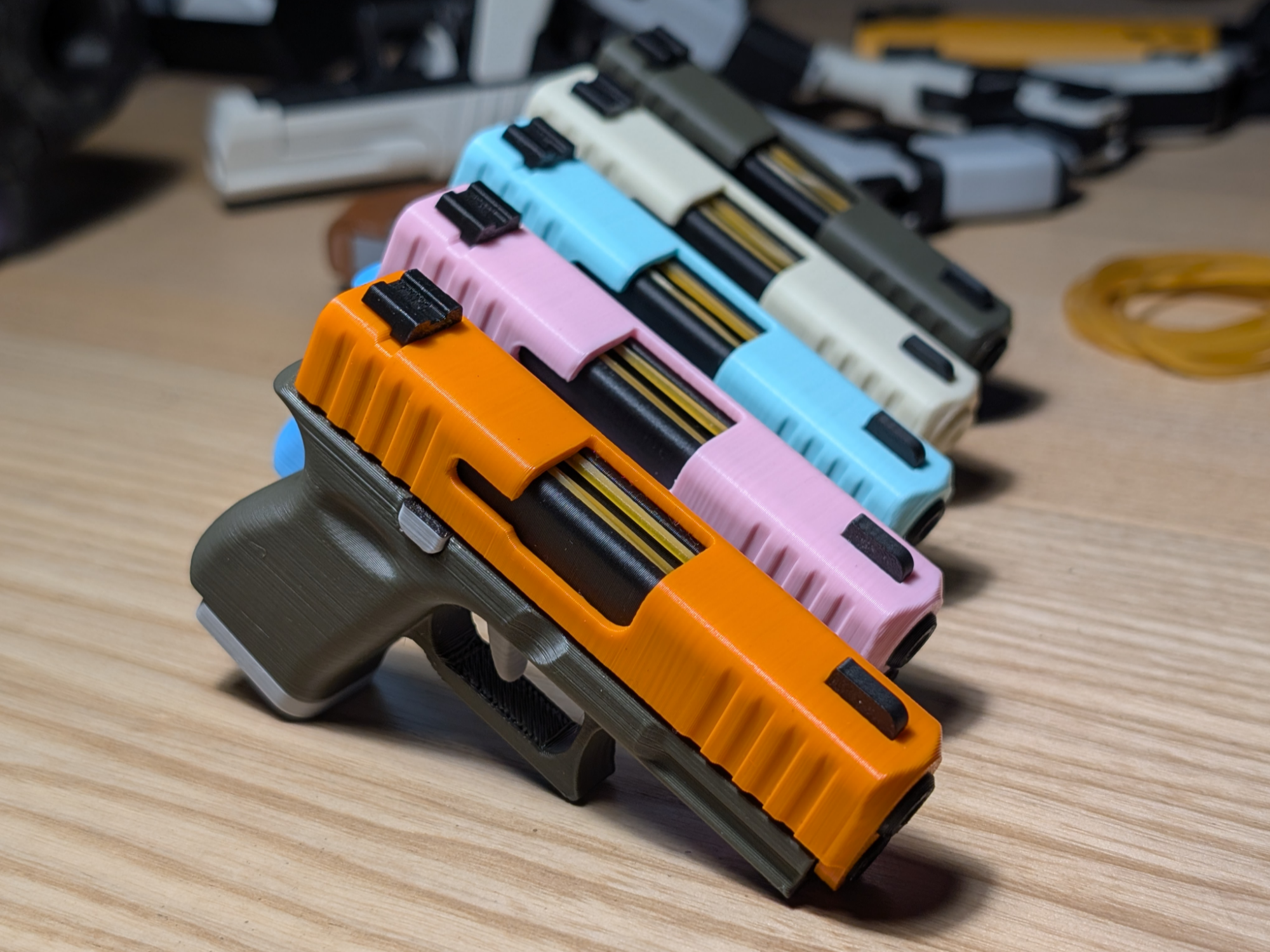 Glock Fidget Keychain – 3D-Printed Mini Slide-Action Toy - Rectangle ...