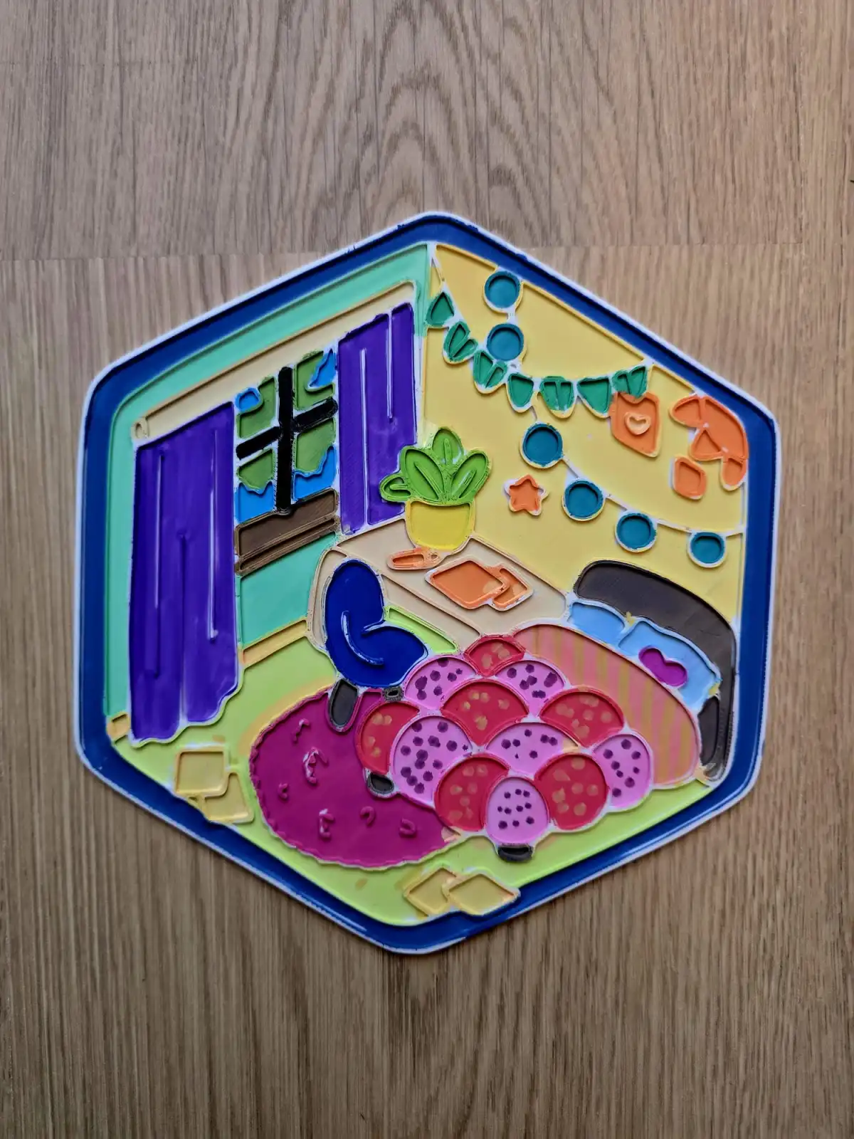 Cute Bedroom Cozy Coloring Craft Panel - MERILNO3D | Nexprint: Free 3D ...