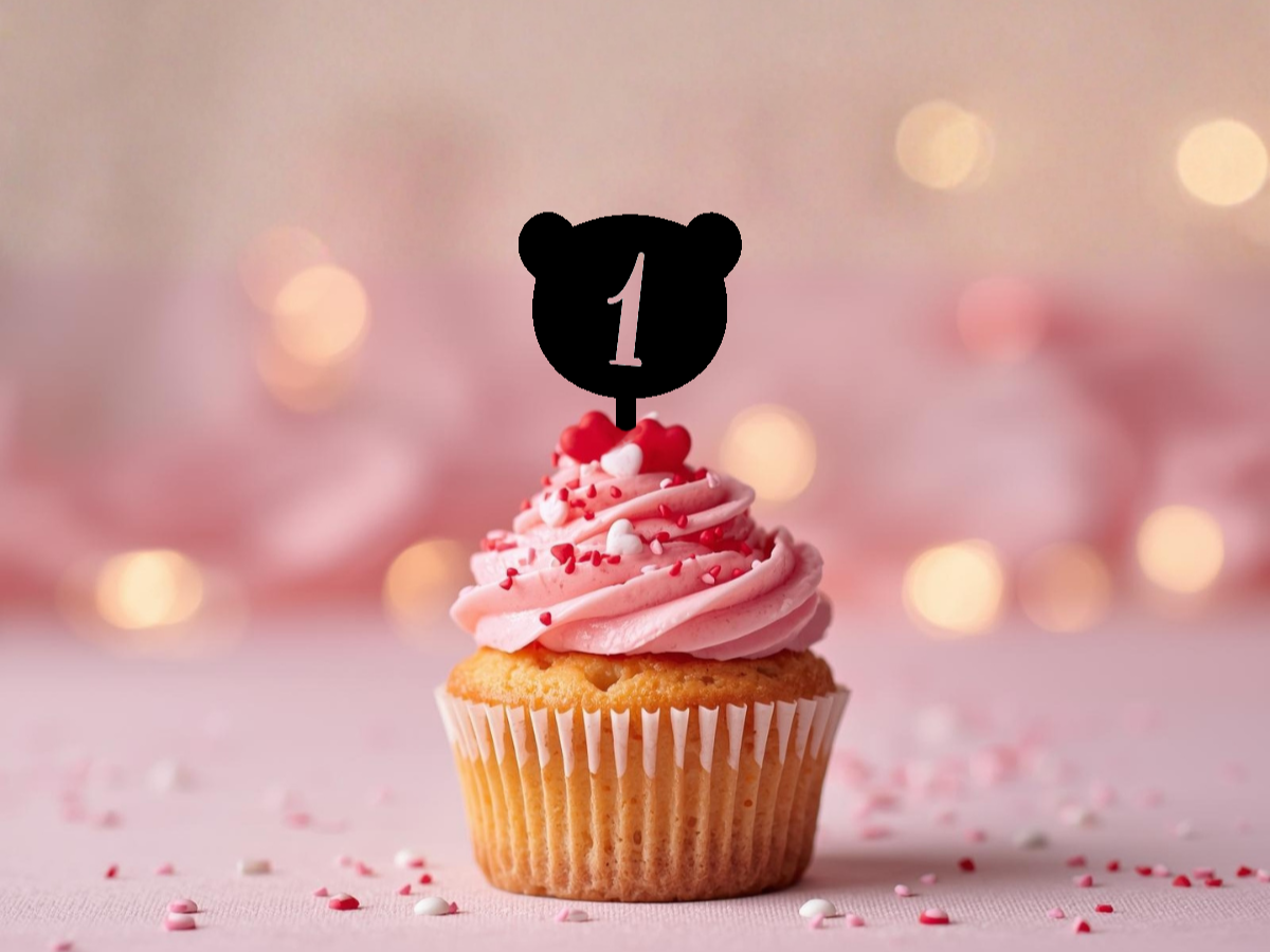 Cute Bear Number 1 Cupcake Topper - caketopper | Nexprint: Free 3D ...